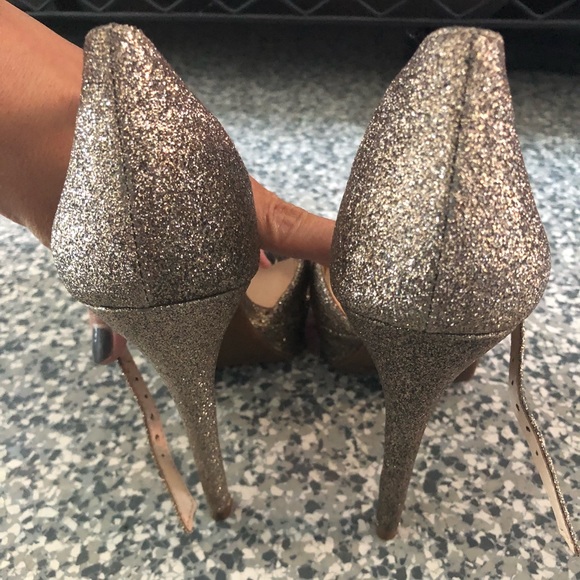 Jessica Simpson | Shoes | Super Sexy Gold Shimmerglitter Platform Pumps ...